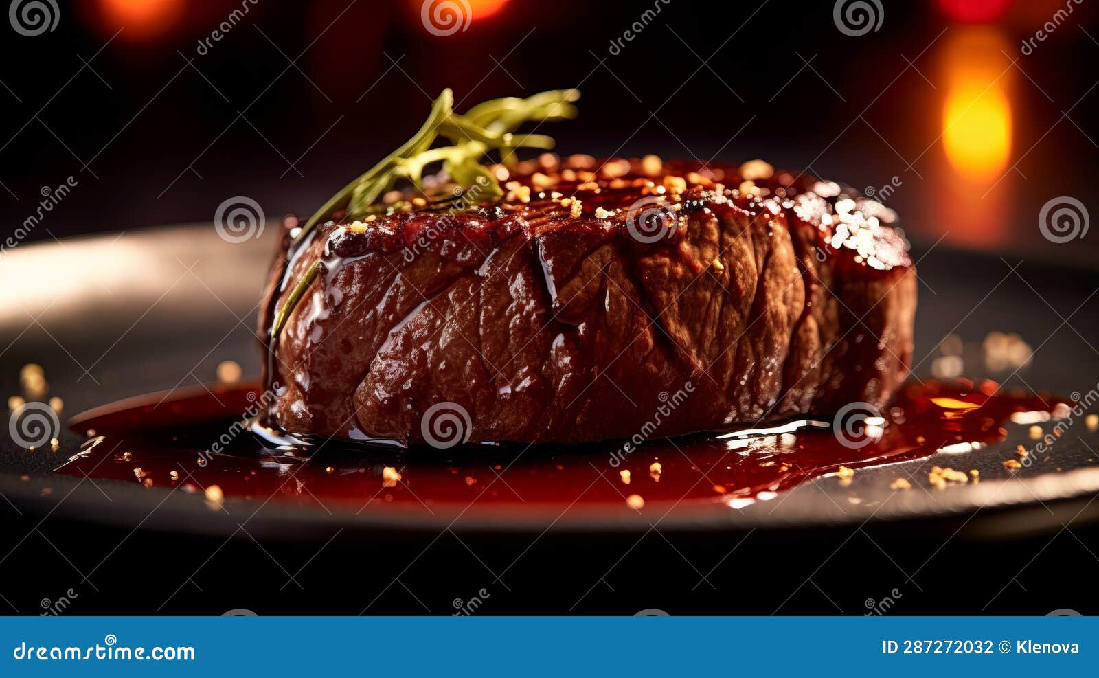 Beef Steak on Black Plate Close Up Stock Photo - Image of meat, beef ...