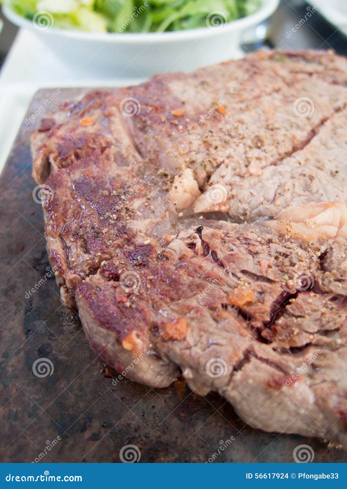 Beef Steak Cooking on Volcanic Rock Stock Photo - Image of grill ...