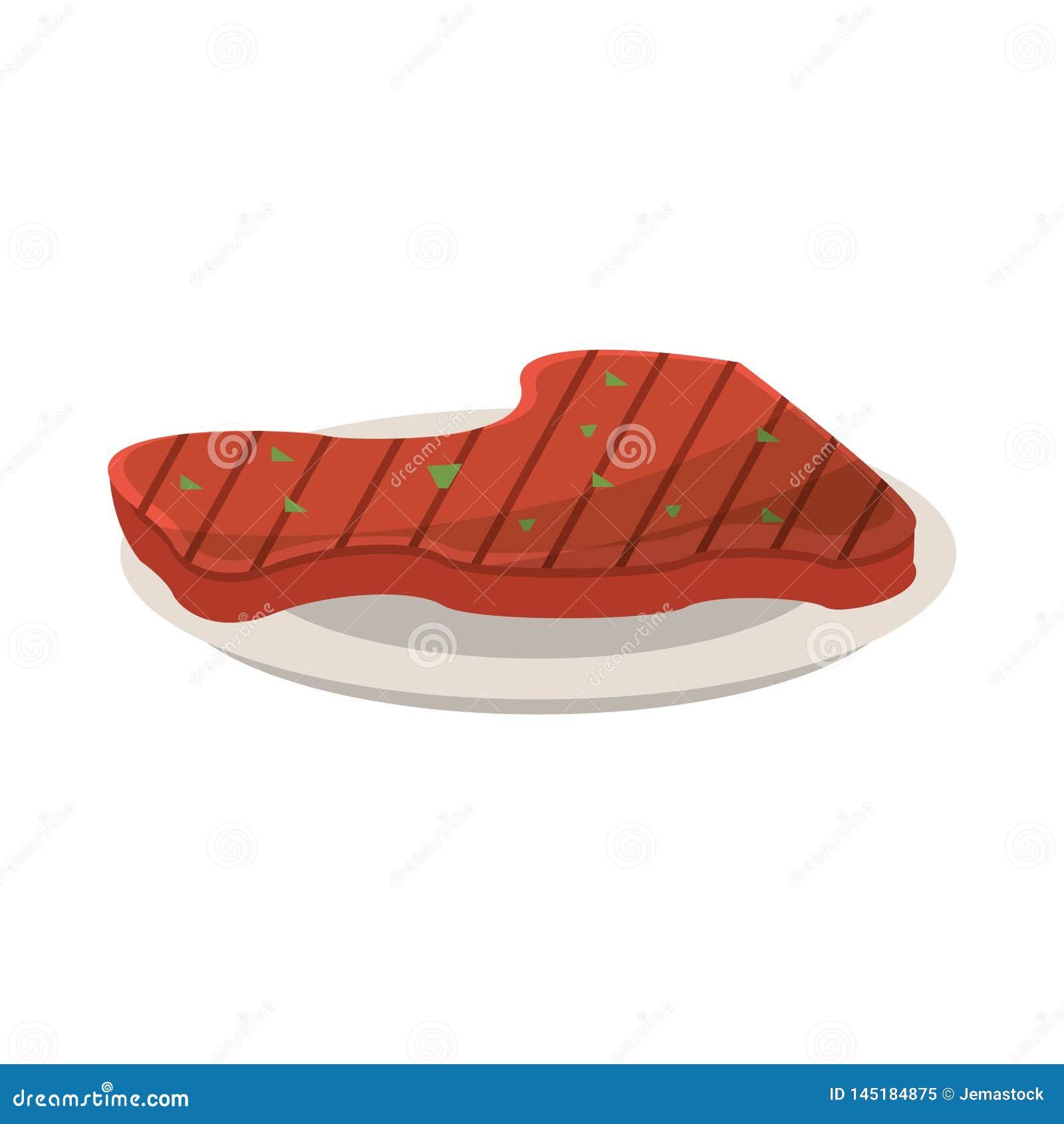 Beef steak on dish cartoon stock vector. Illustration of ntes - 145184875