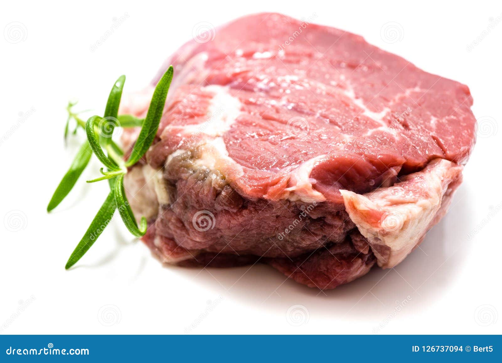 Beef Steak Filet Raw Isolated on White Background Stock Photo - Image ...