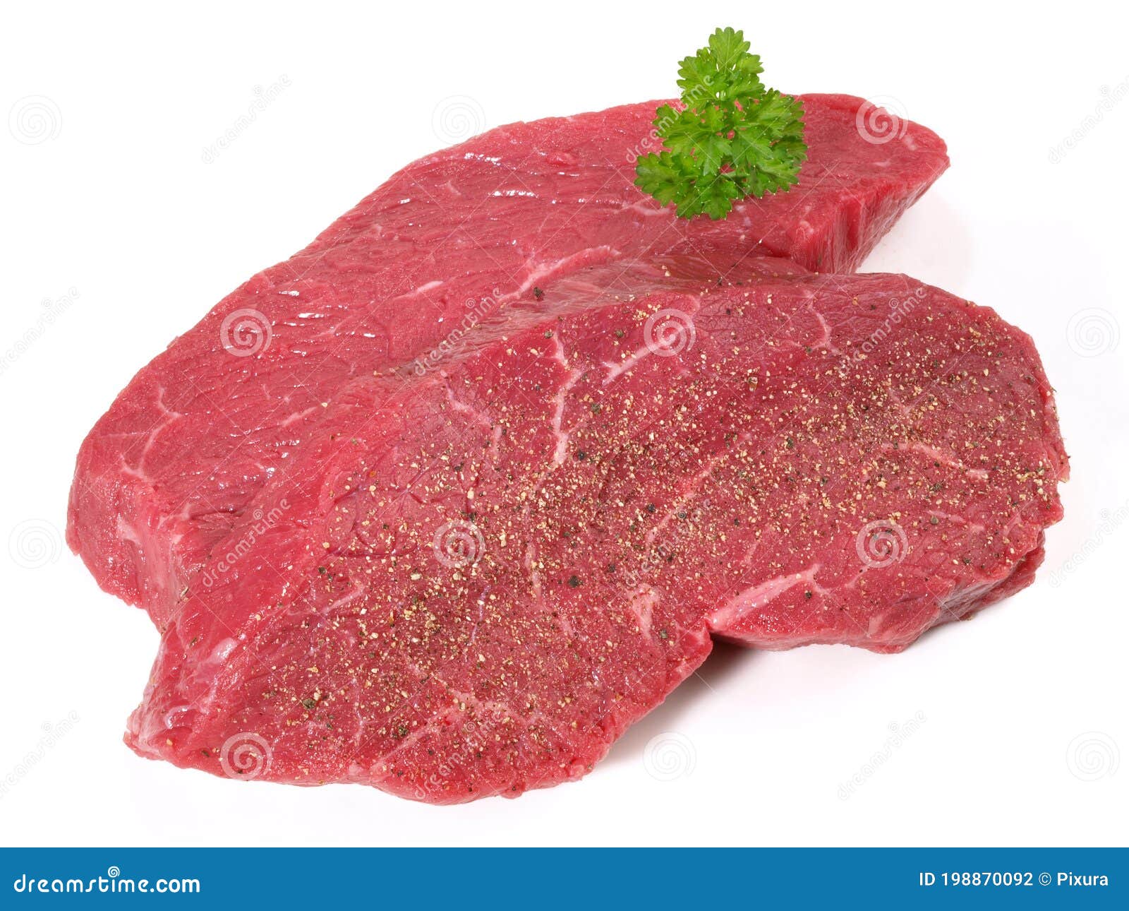 Beef Steak - Haunch Steak Isolated on White Background Stock Photo ...