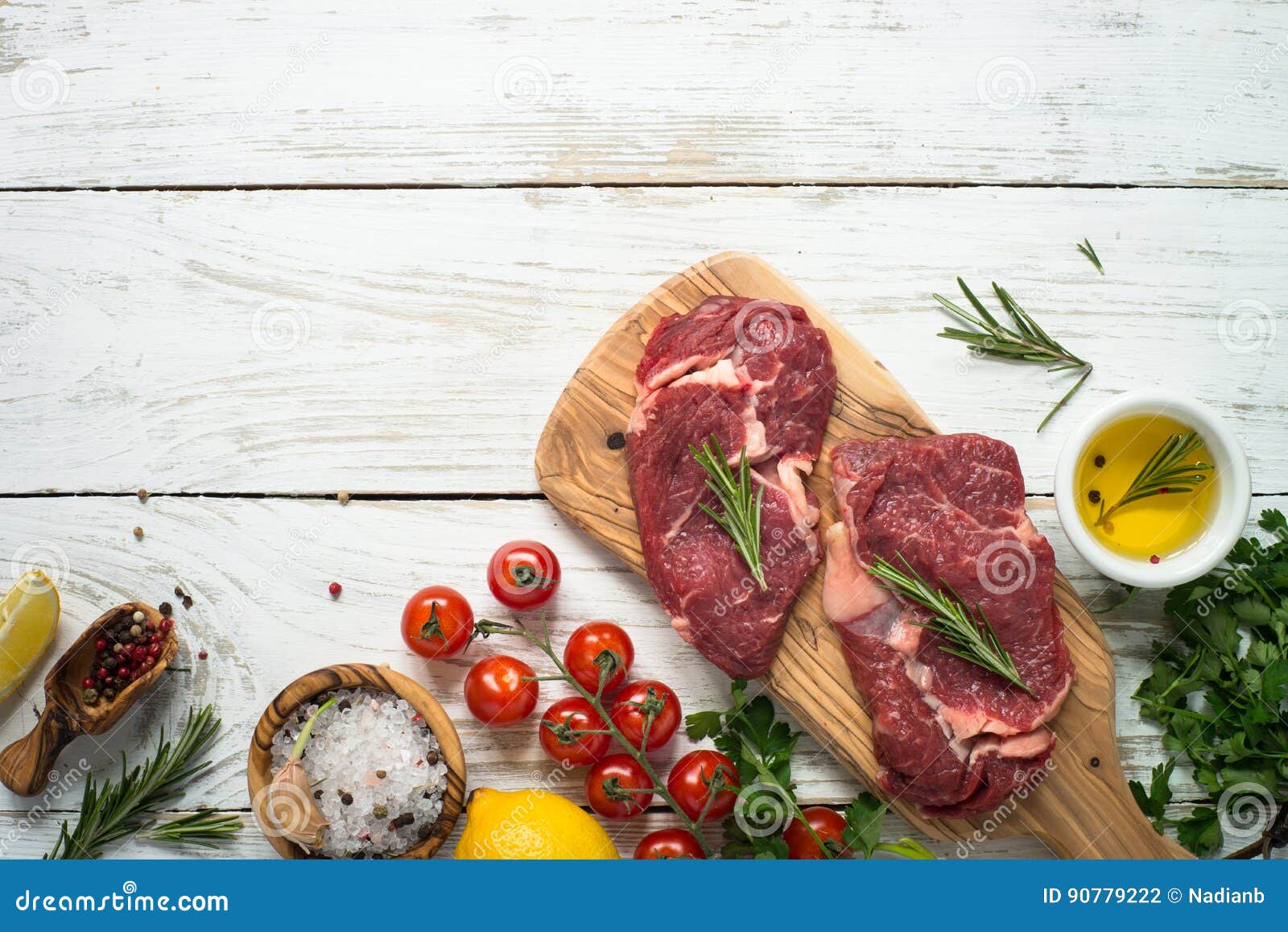 Beef Steak with Ingredients Stock Photo - Image of greens, steak: 90779222