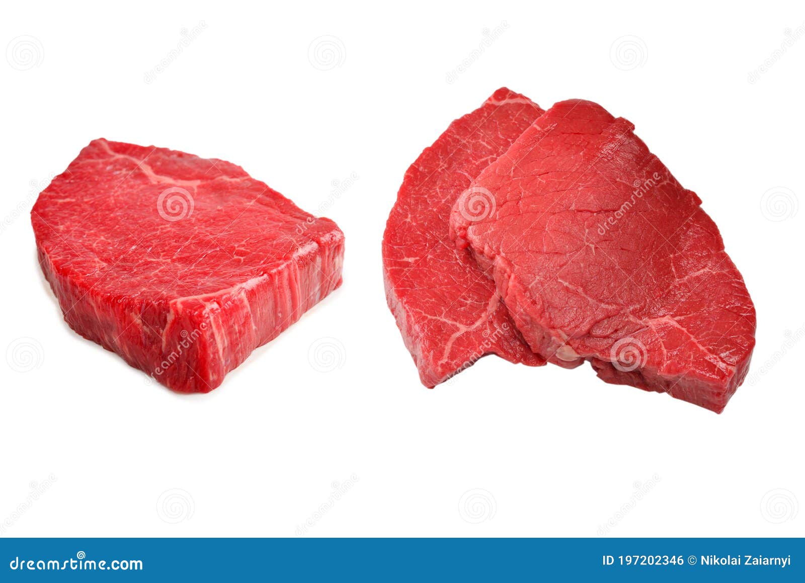 Beef Steak Isolated on White Background Stock Photo - Image of ...