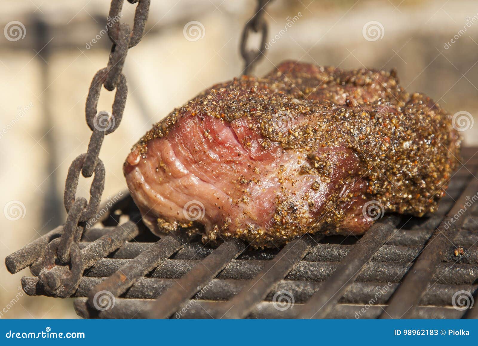 Beef steak over fire stock image. Image of barbecue, dark - 98962183