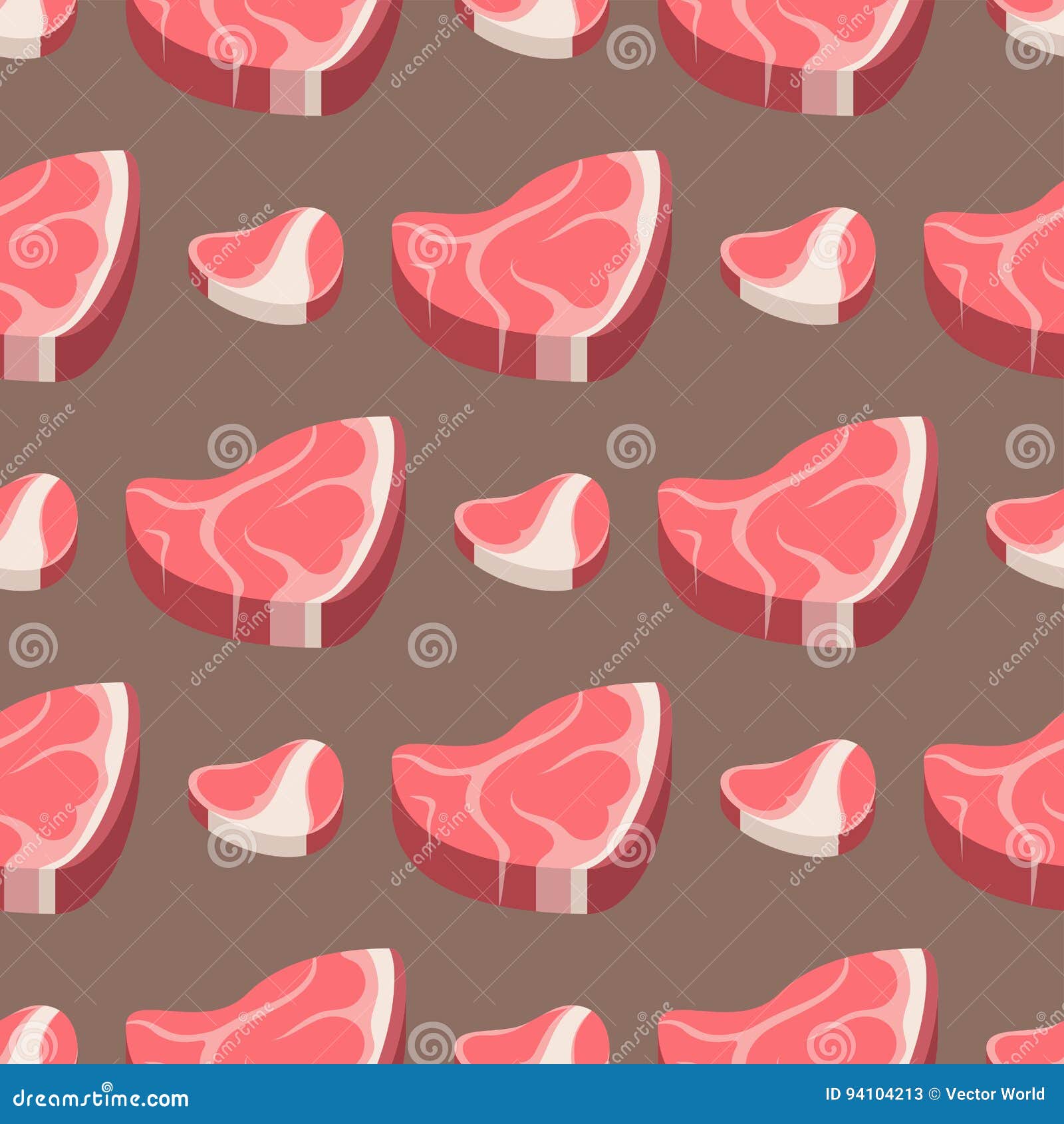 Beef Steak Raw Meat Food Red Fresh Cut Butcher Uncooked Chop Seamless