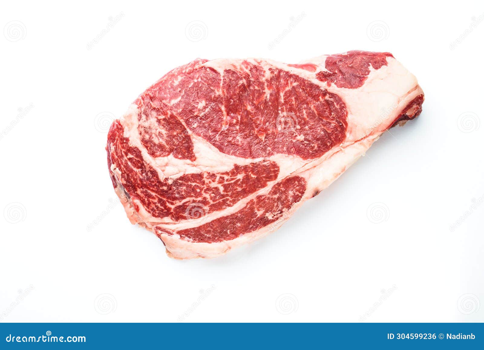 Beef Steak, Raw Meat on White. Stock Photo - Image of view, white ...