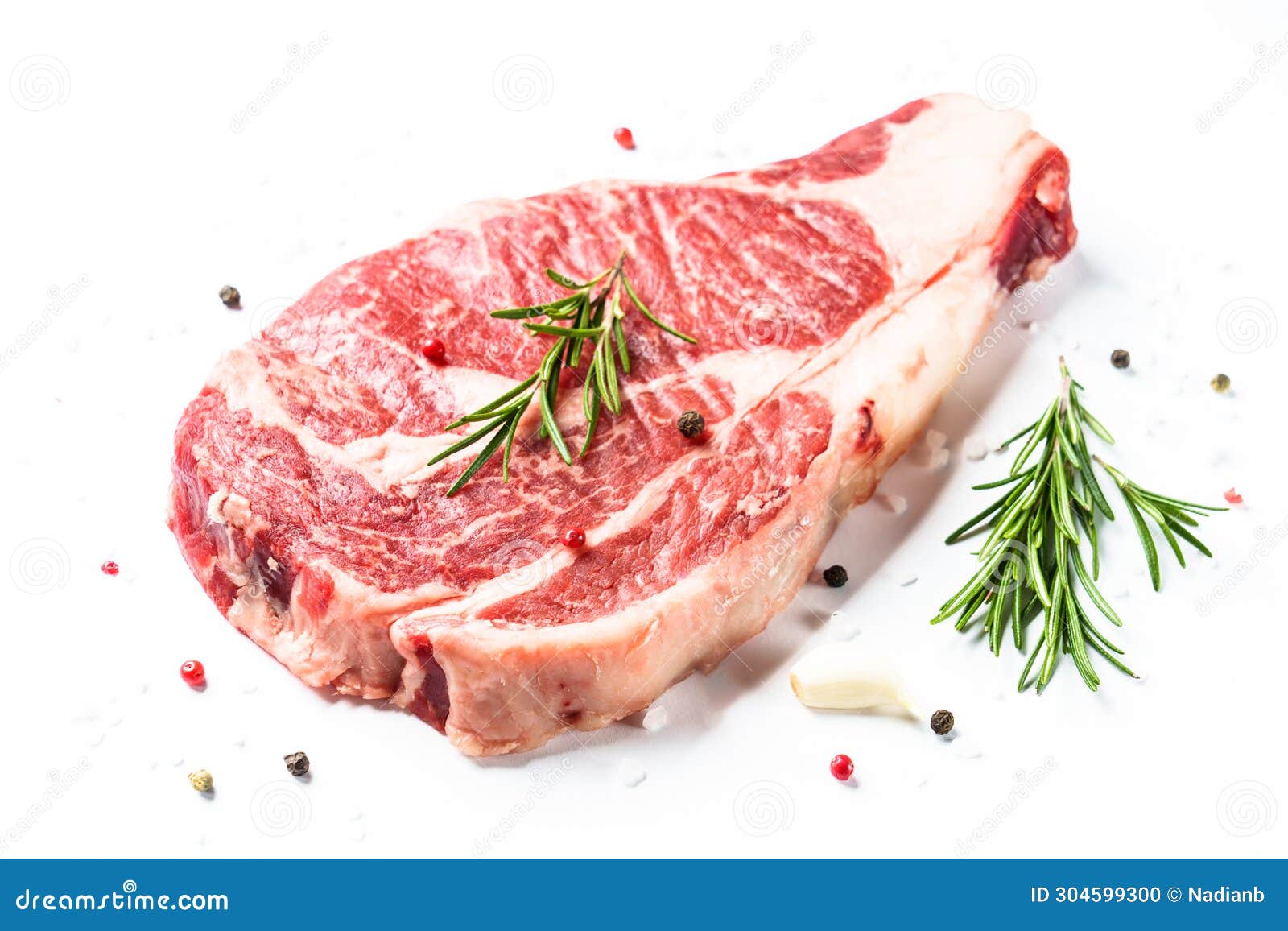 Beef Steak, Raw Meat on White. Stock Photo - Image of restaurant, tasty ...