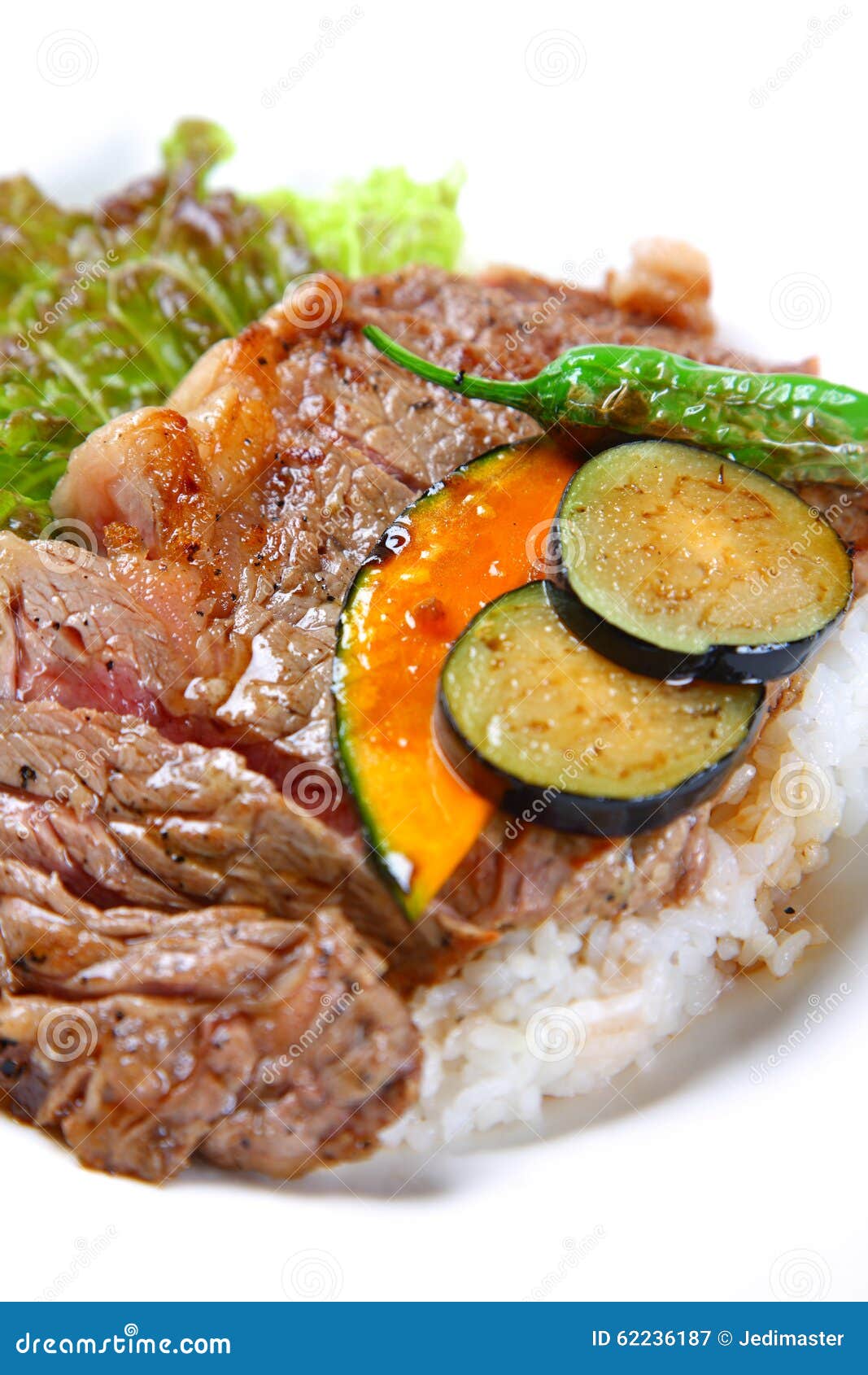 Beef Steak on rice stock image. Image of rice, italian - 62236187