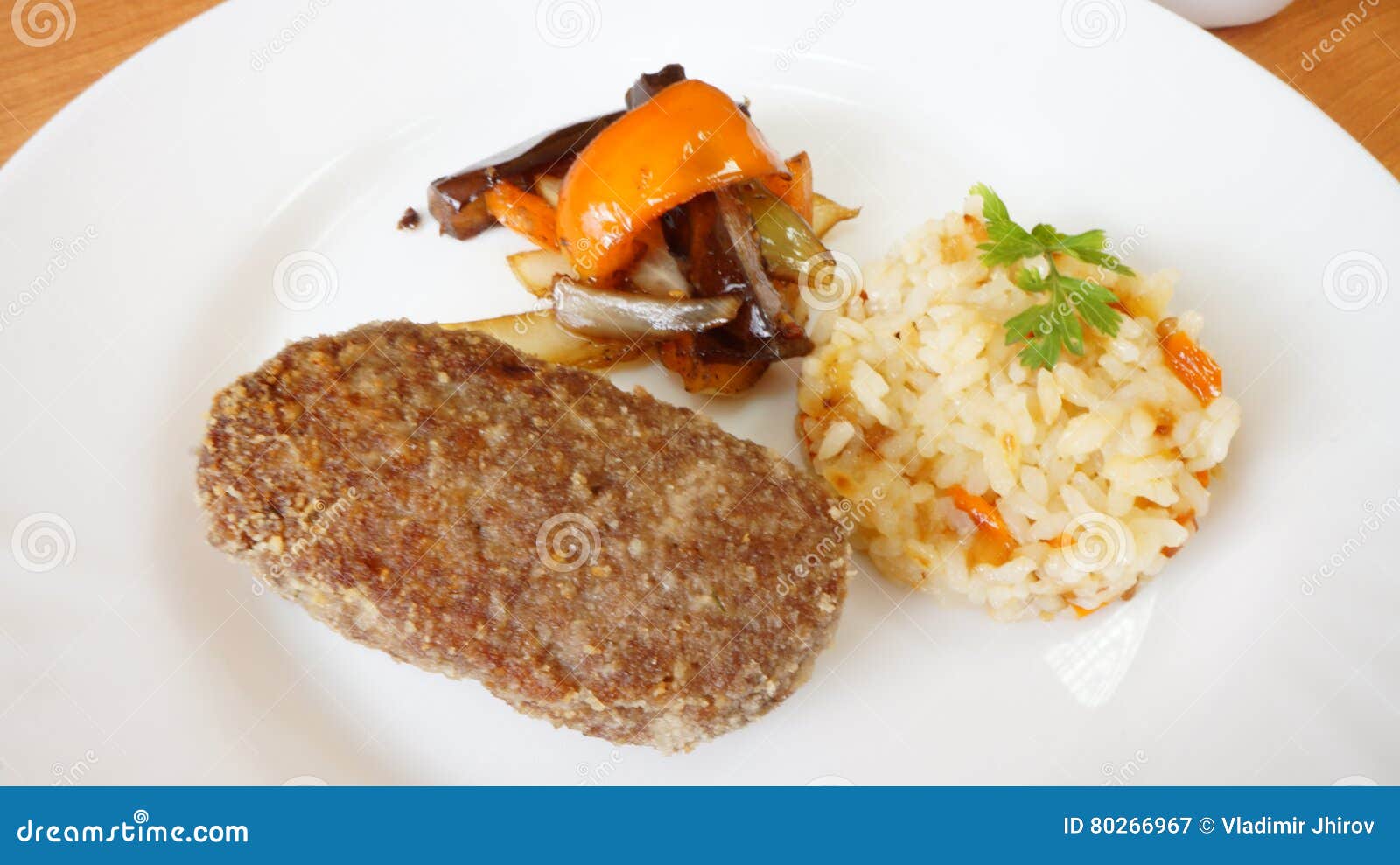 Beef steak with rice stock image. Image of cooking, still - 80266967