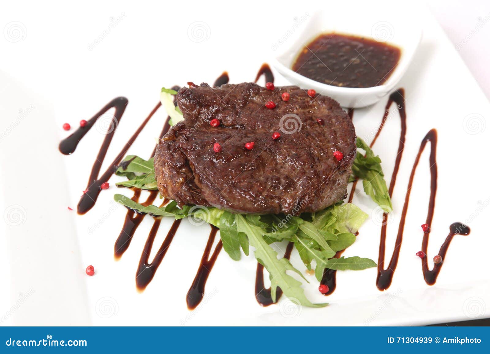 Beef steak with souce stock image. Image of medium, filet - 71304939