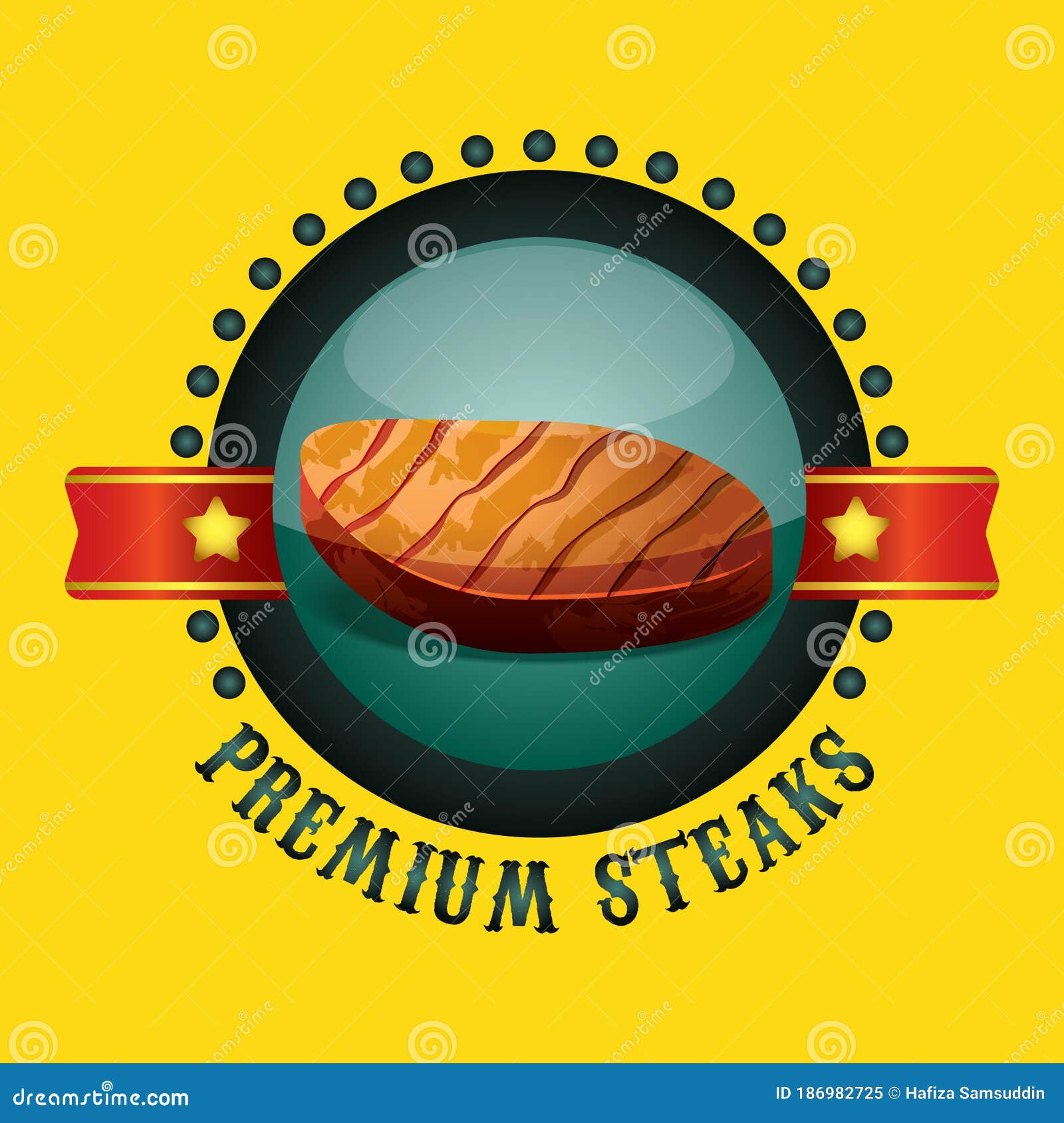 Beef Steak Sticker. Vector Illustration Decorative Design Stock Vector ...