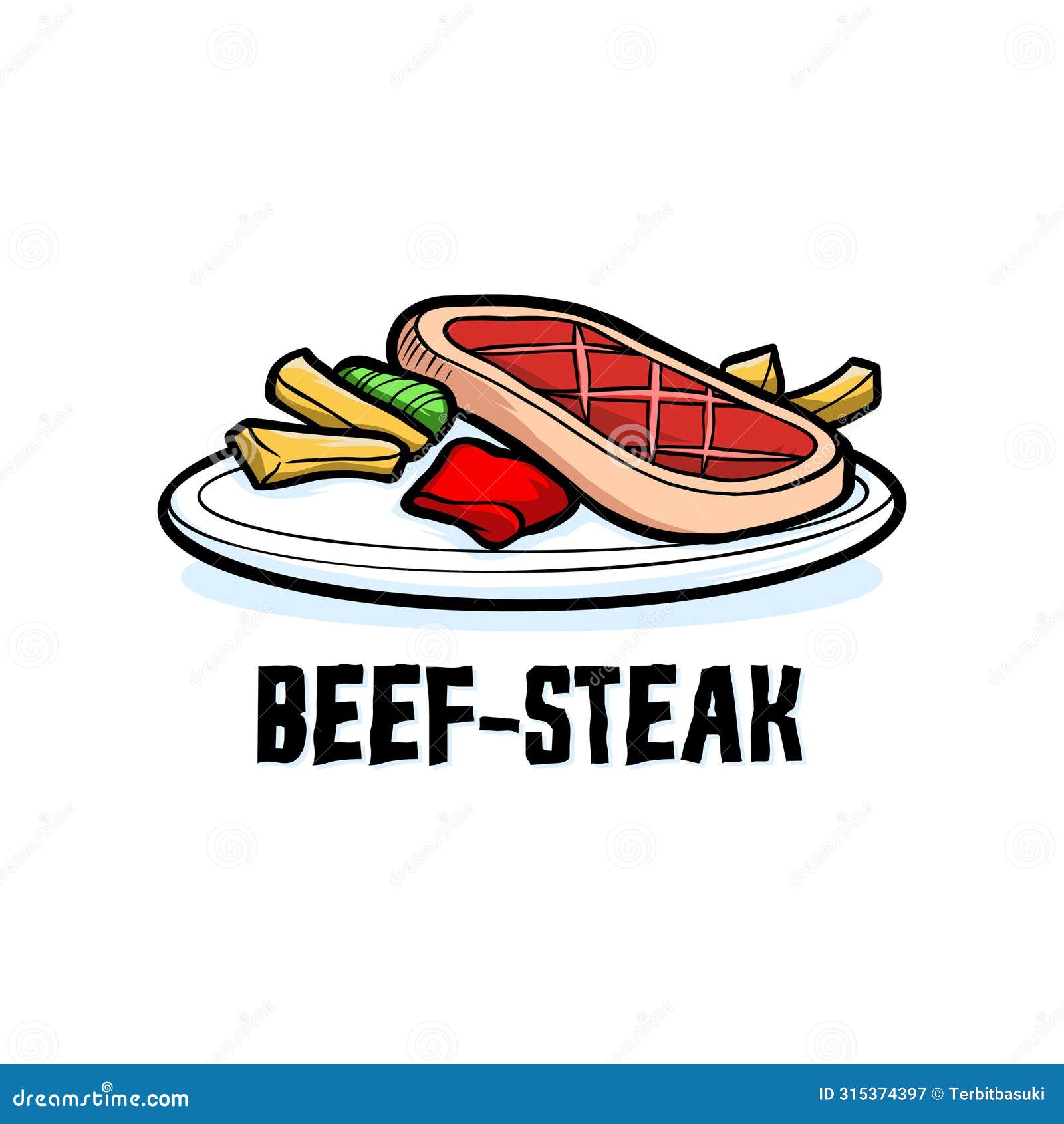 Vector Illustration of Beef Steak Cartoon Stock Vector - Illustration ...