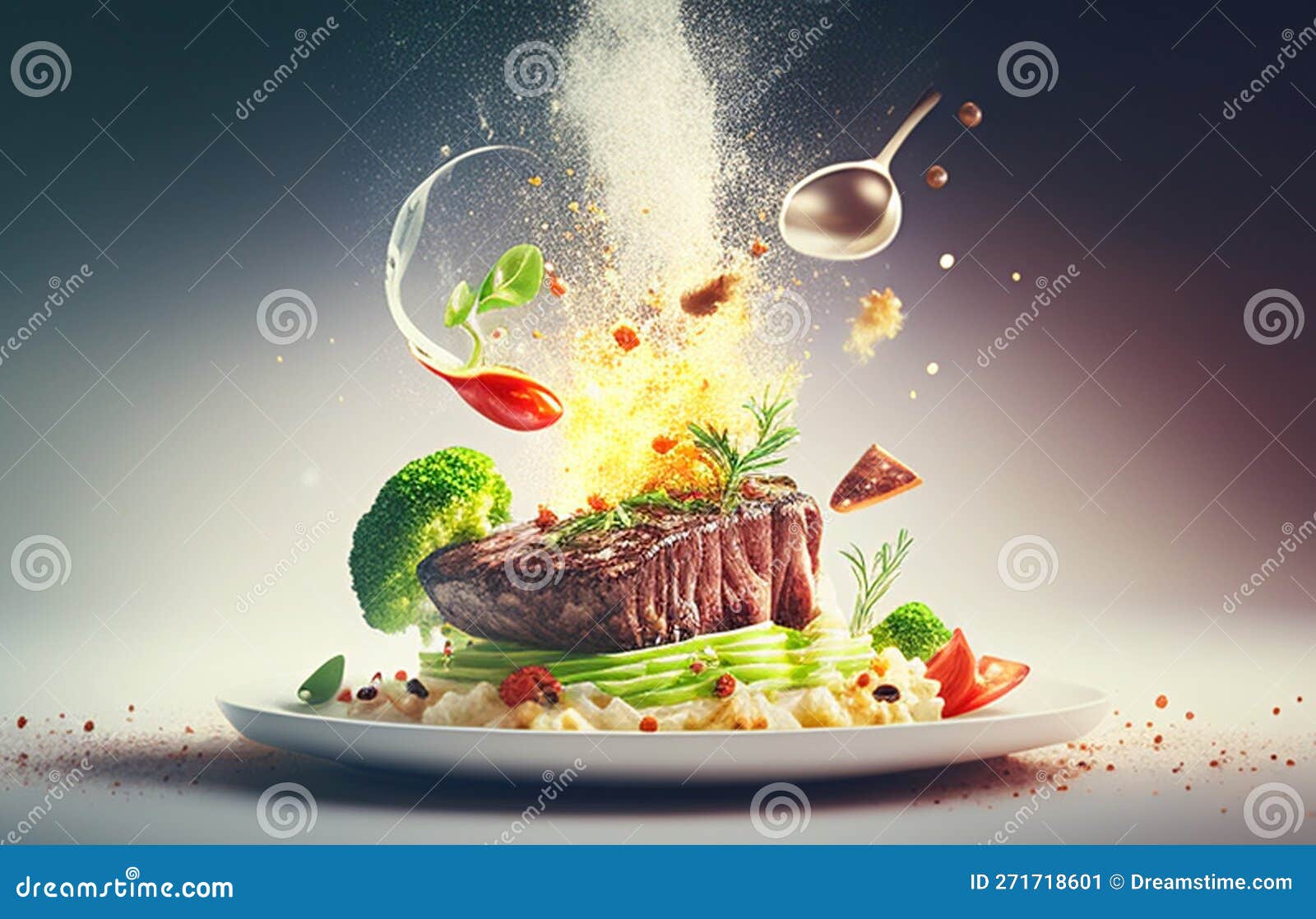 Beef Steak with Vegetable Decoration Stock Image - Image of healthy ...