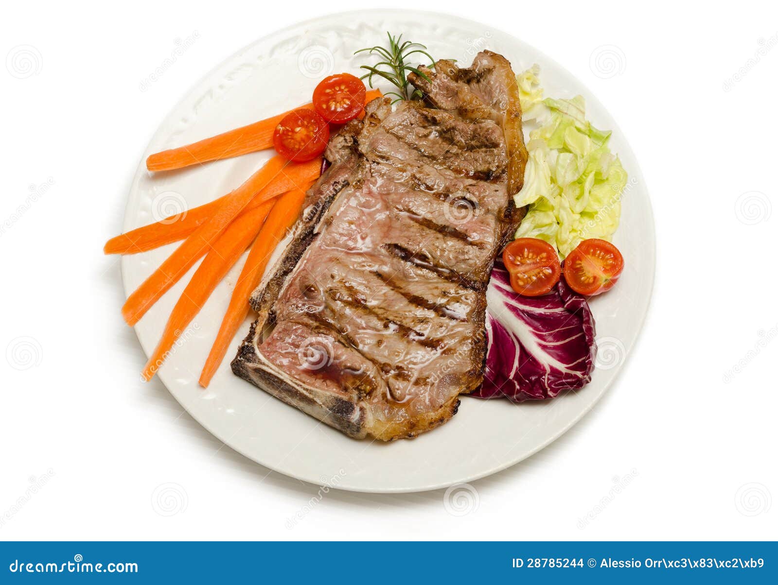 Beef Steak and Vegetable Garnish Stock Photo - Image of meal, grilled ...