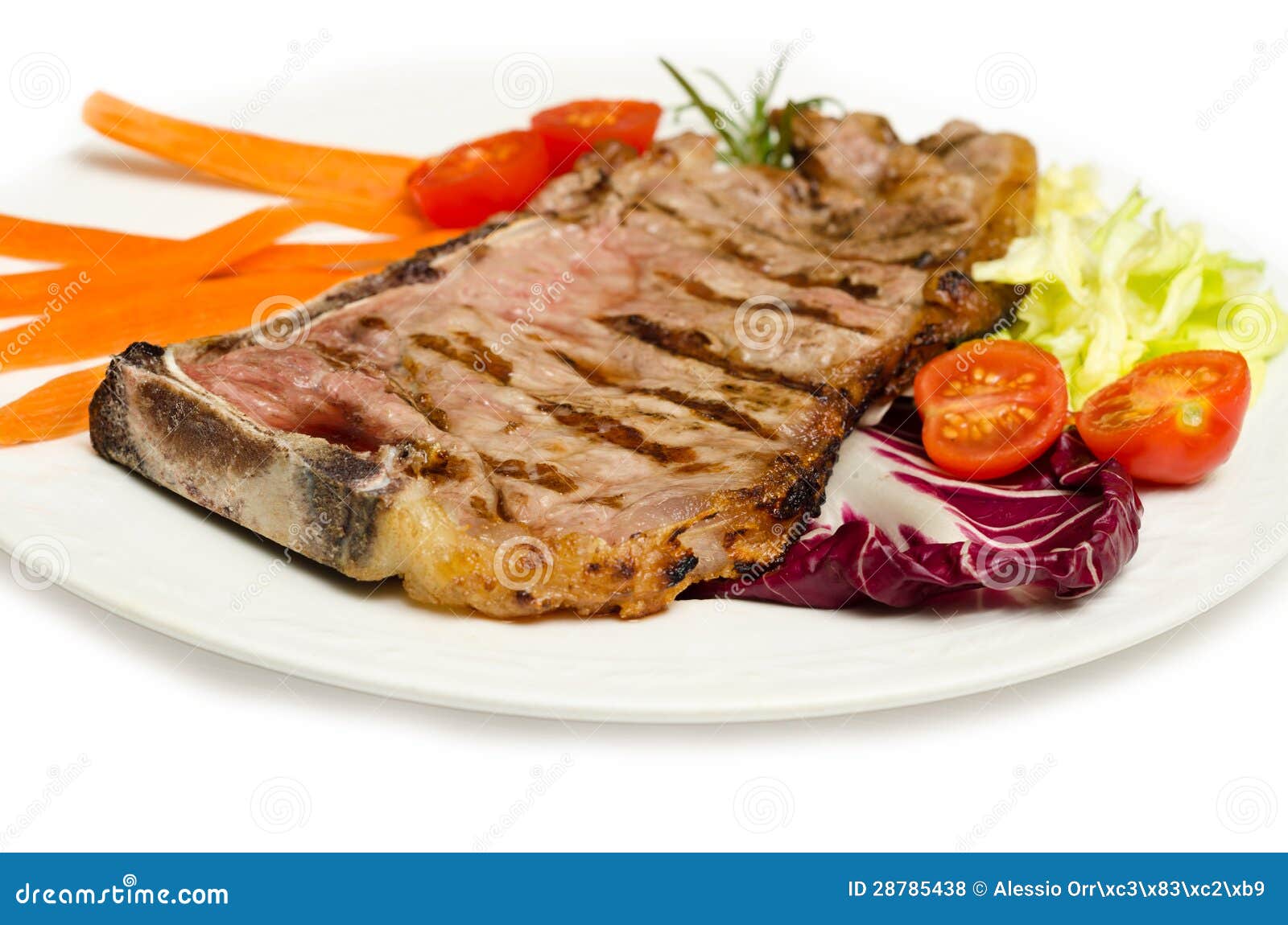 Beef Steak and Vegetable Garnish Stock Photo - Image of roast, plate ...