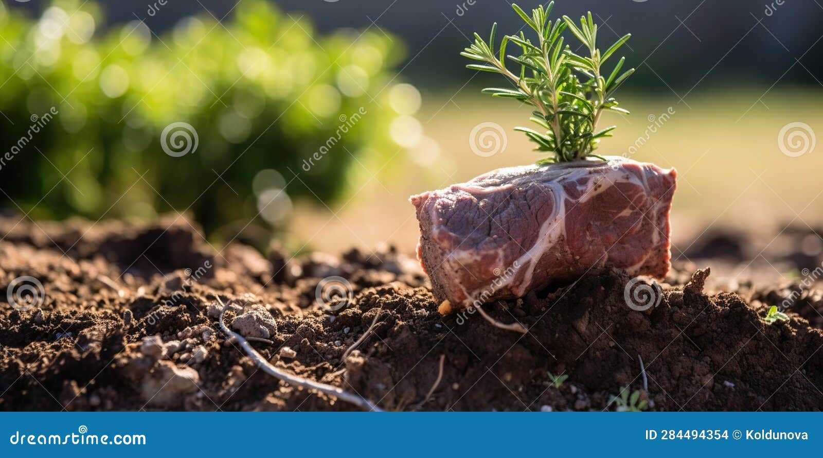 Beef Steak from Which a Tree is Growing , Concept of Plant Growth ...