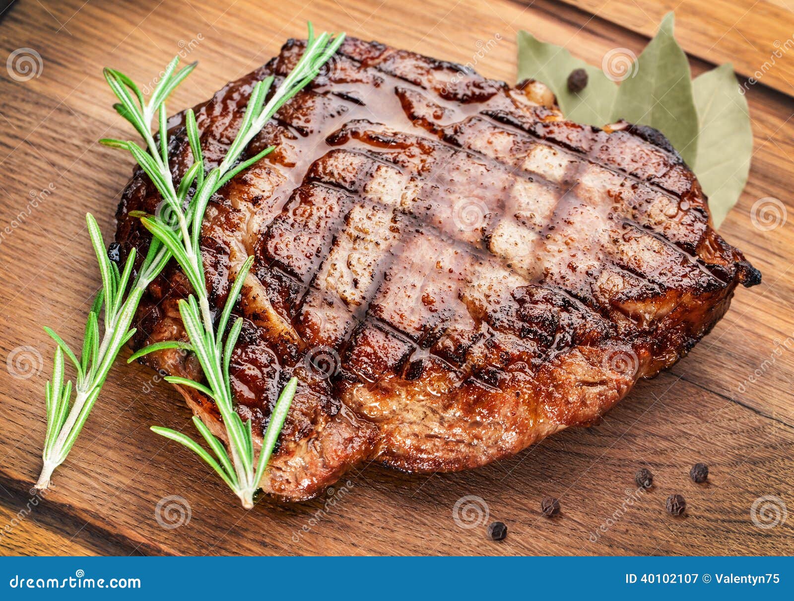 Beef Steak on a Wooden Table. Stock Image - Image of mignon, meal: 40102107