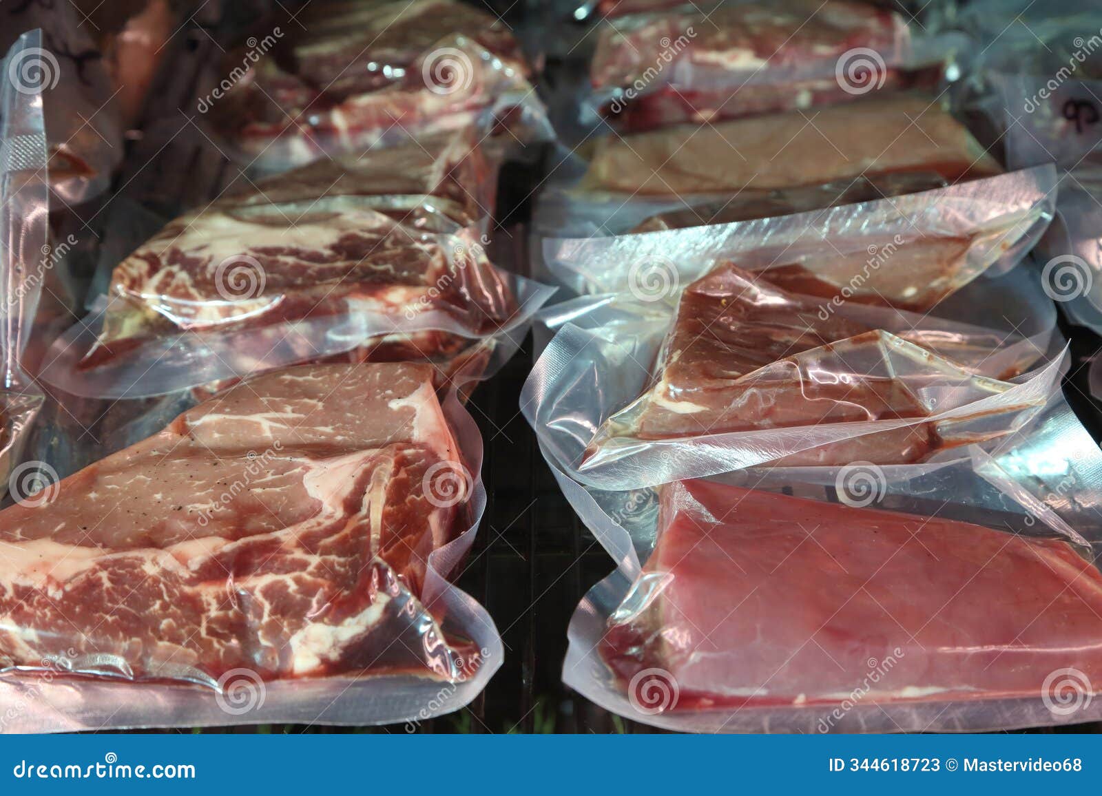 Beef Steaks are Kept in a Special Refrigerator before Being Cooked ...