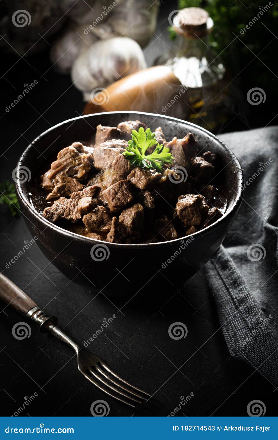 Beef stew in a bowl stock image. Image of sauce, soup - 182714543