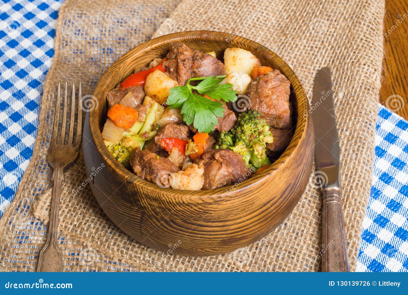 Beef Stew in a bowl stock photo. Image of food, serving - 130139726