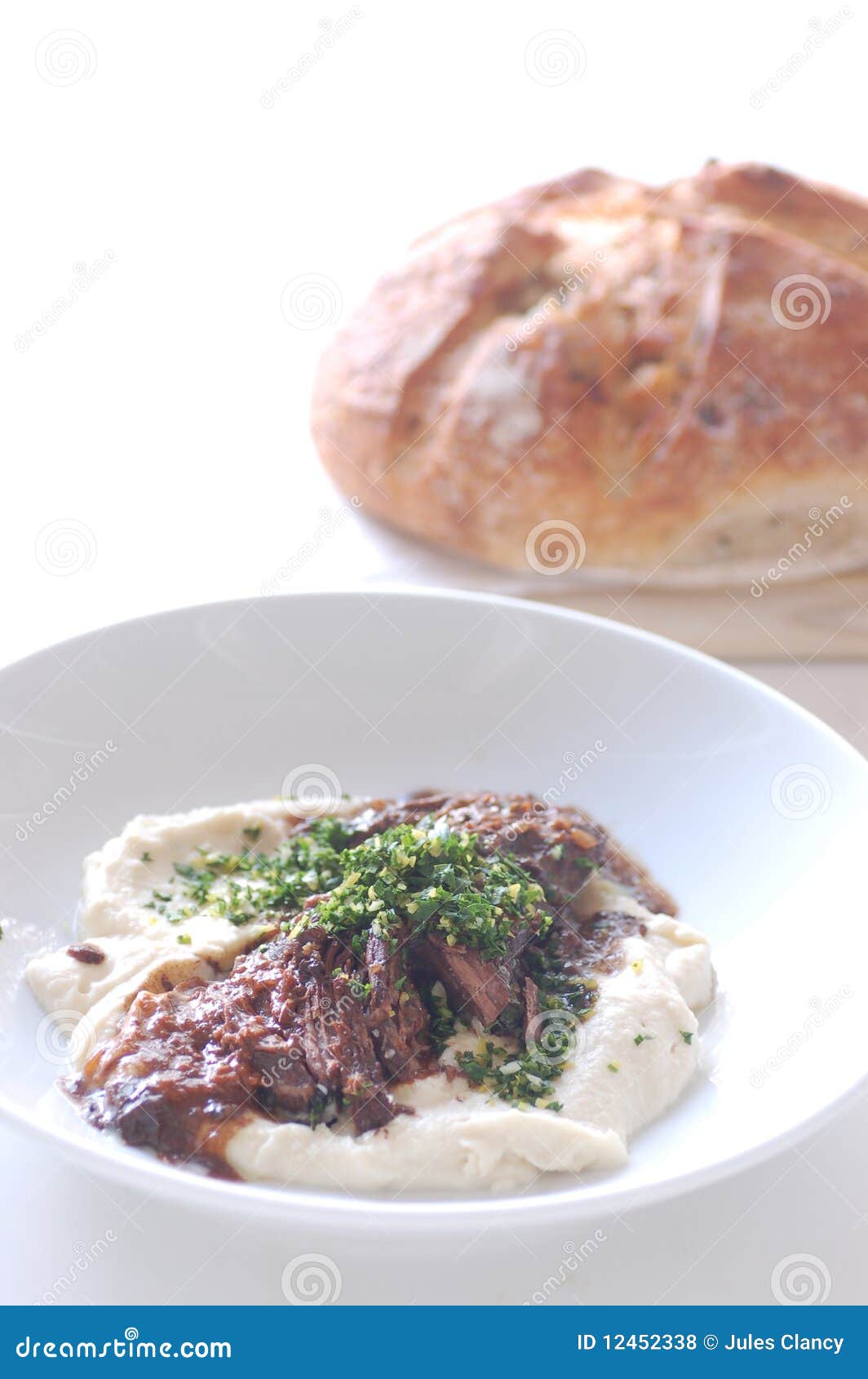 Beef stew with mash stock photo. Image of casserole, foreground - 12452338