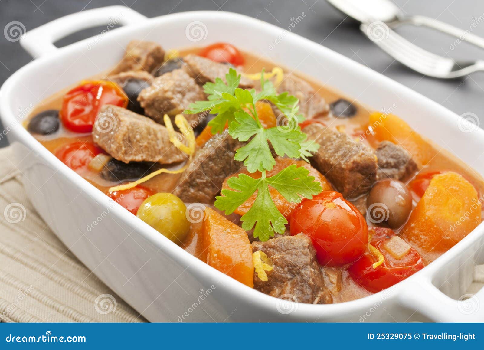 Beef Stew with Olives stock image. Image of carrots, horizontal - 25329075