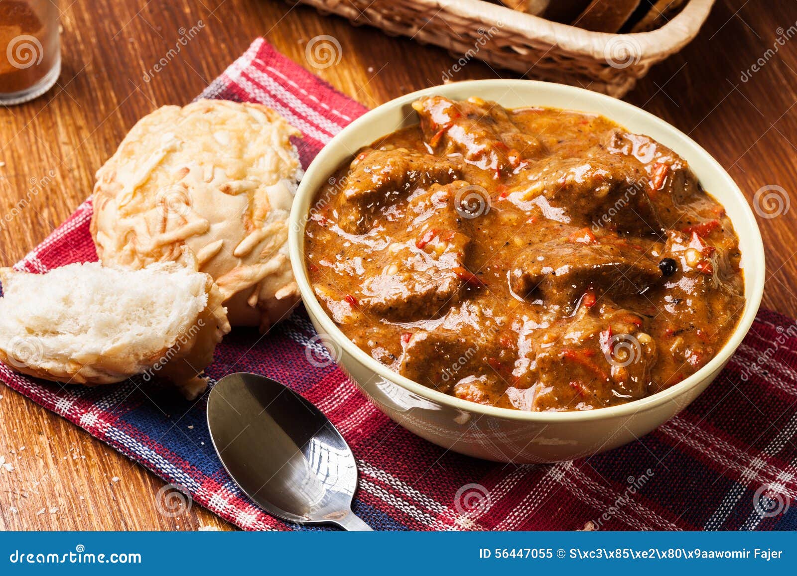 Beef Stew Served with Crusty Bread Stock Image - Image of pepper, food ...