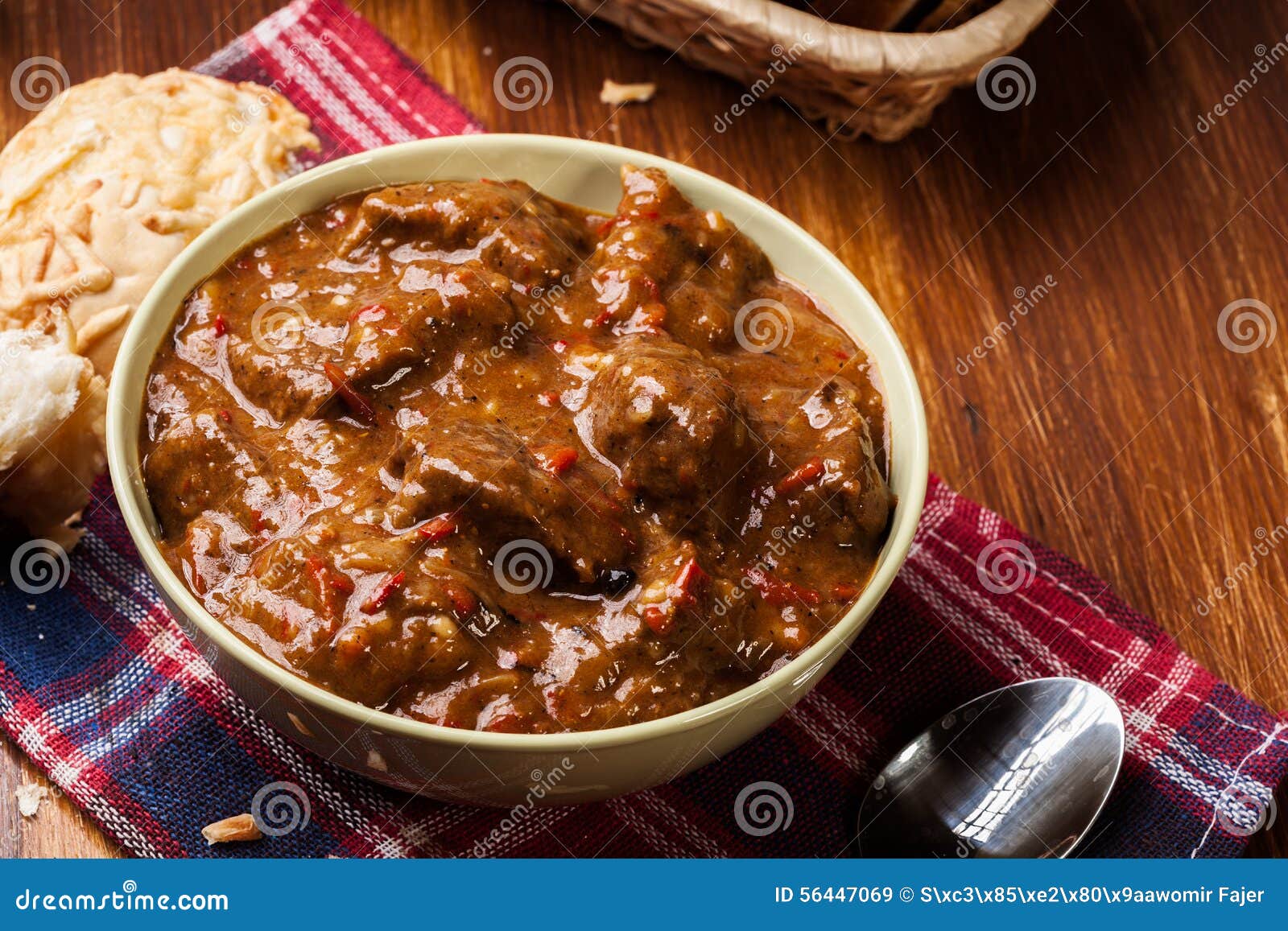 Beef Stew Served with Crusty Bread Stock Image - Image of cooked ...