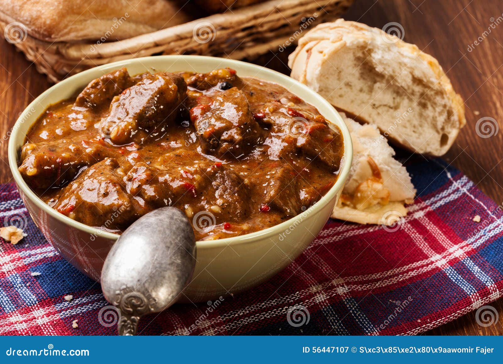 Beef Stew Served with Crusty Bread Stock Image - Image of baking ...