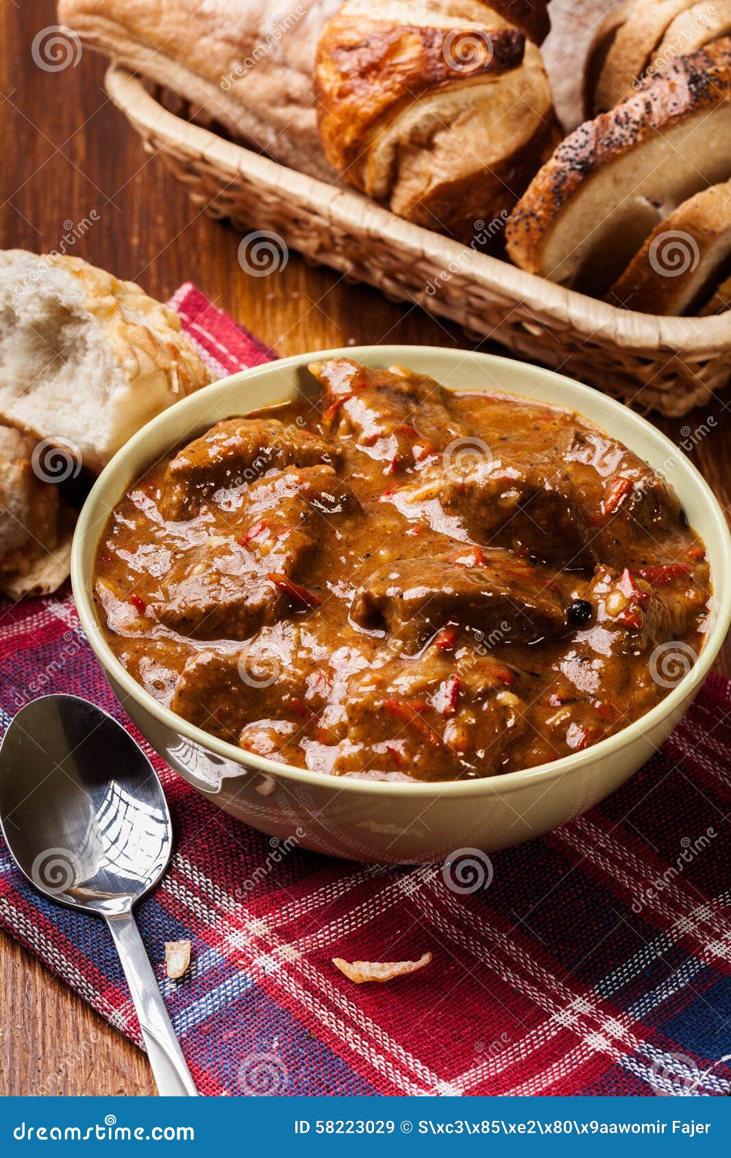 Beef Stew Served with Crusty Bread Stock Image - Image of bowl, cuisine ...