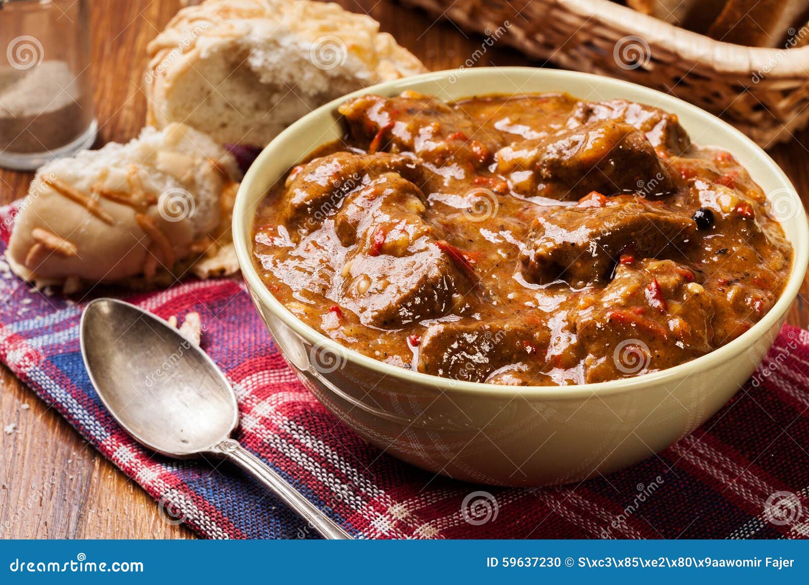 Beef Stew Served with Crusty Bread Stock Photo - Image of comfort, food ...