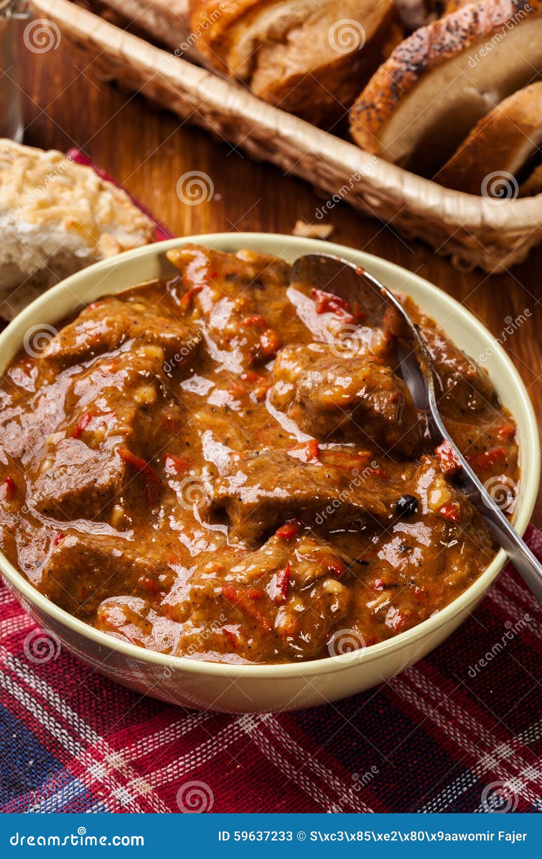 Beef Stew Served with Crusty Bread Stock Image - Image of stew, cuisine ...