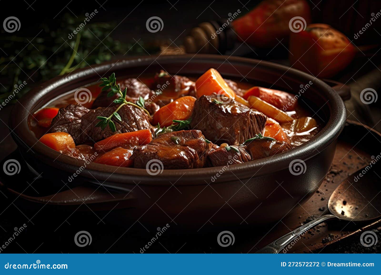 Beef Stew. Generative AI stock illustration. Illustration of fresh ...
