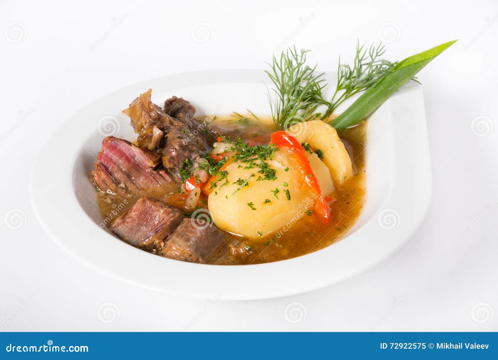 Beef stew in white plate stock image. Image of brown - 72922575