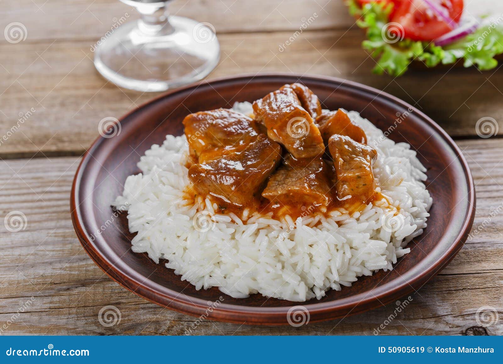 Beef stew with white rice stock image. Image of lunch - 50905619
