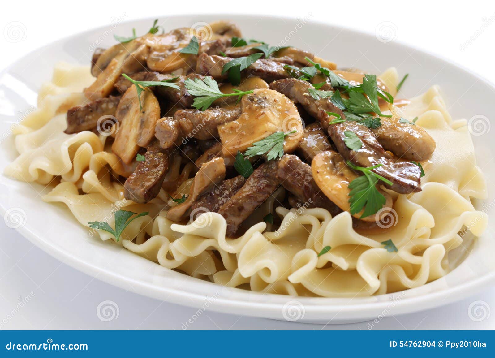 Beef Stroganoff with Pasta, Russian Cuisine Stock Photo - Image of ...