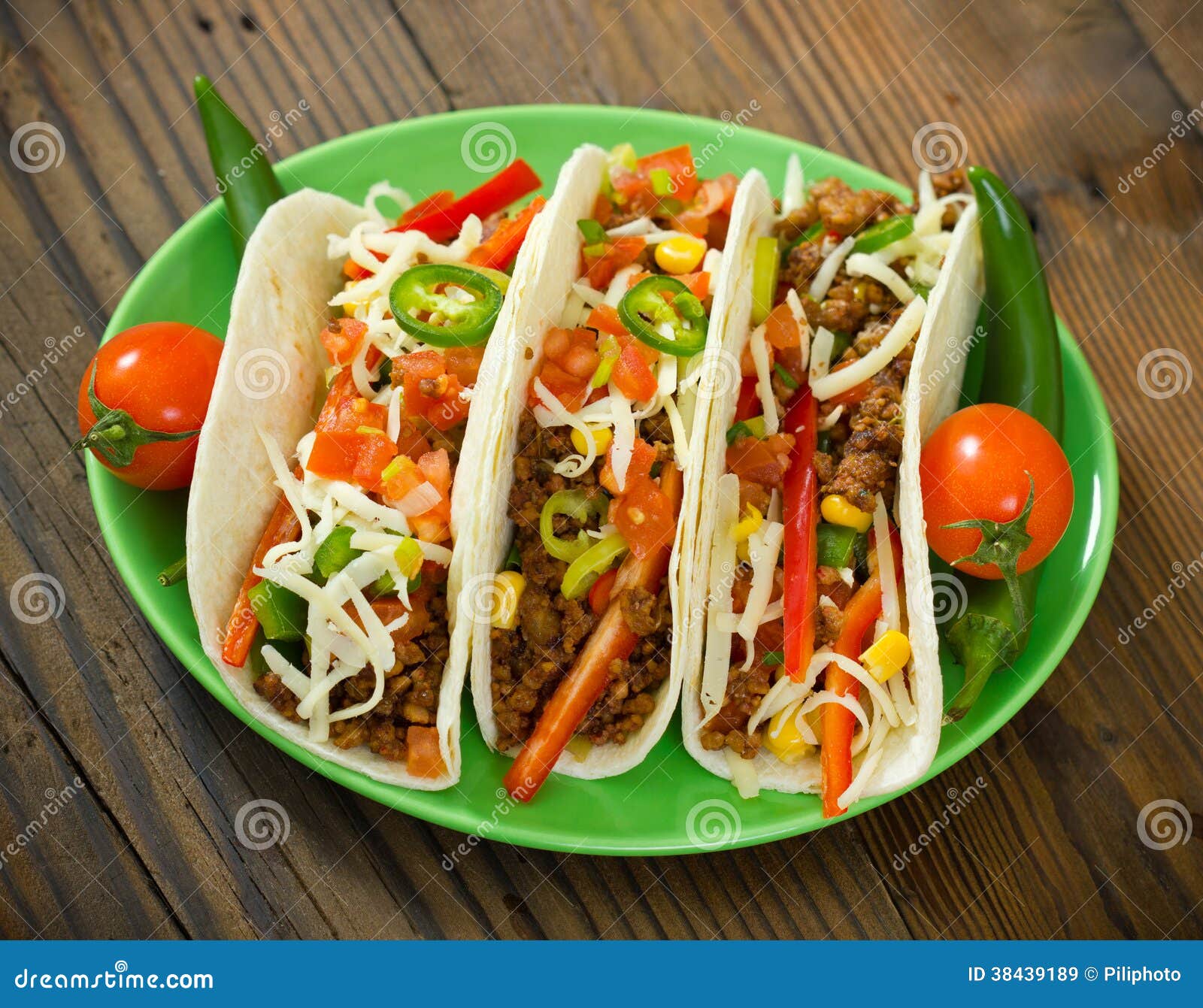 Beef taco on the plate stock image. Image of cheese, culture - 38439189