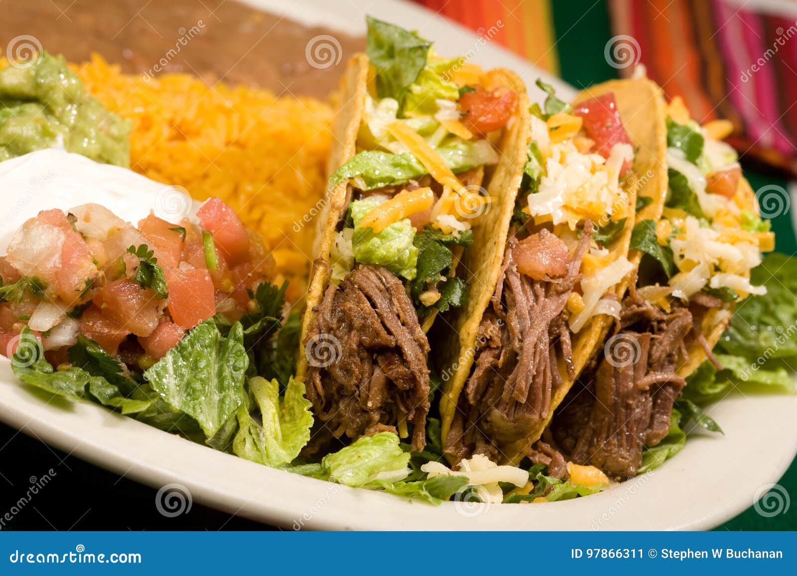 Beef Tacos stock image. Image of restaurant, mexican - 97866311