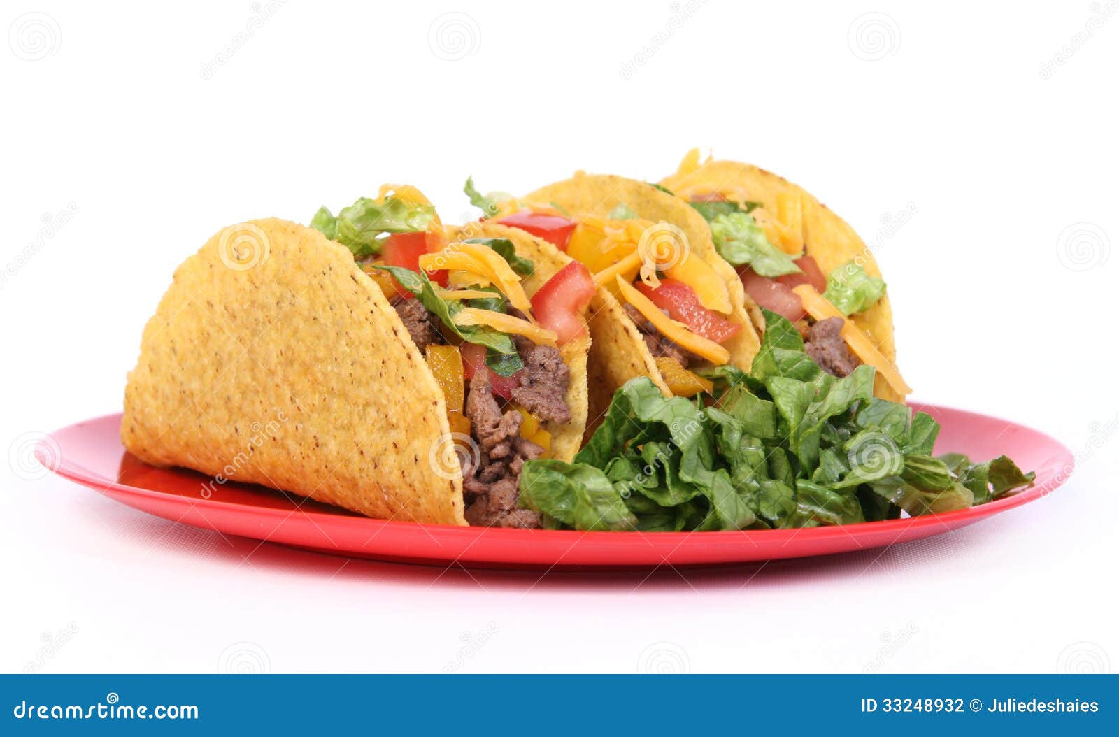 Beef tacos plate stock photo. Image of cheese, romaine - 33248932