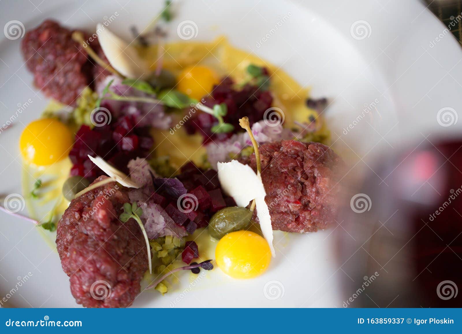 Beef Tar Tar with Vegetables Stock Image - Image of beef, vegetables ...