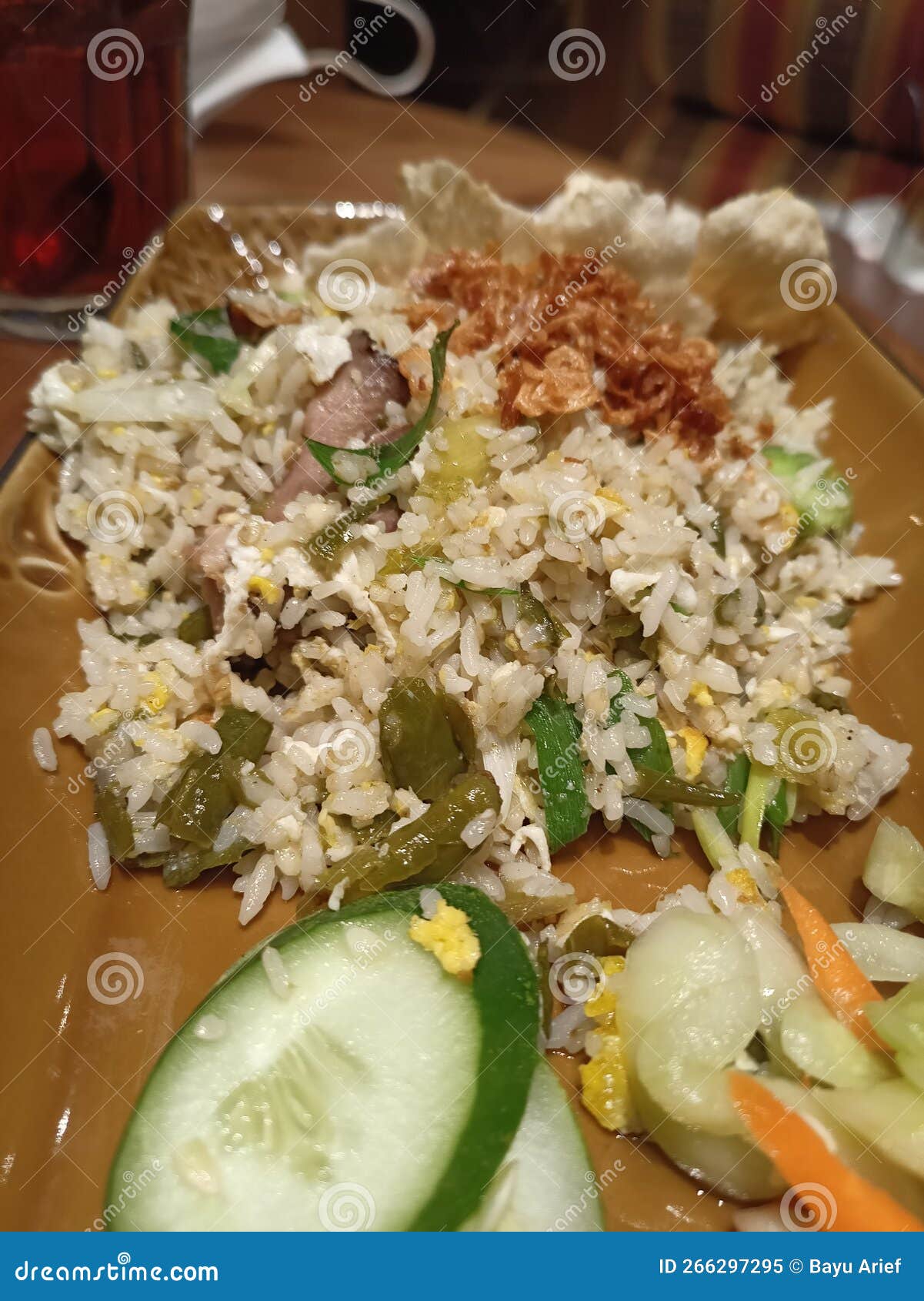 Beef Tongue Fried Rice with Pickles Stock Image - Image of fried ...