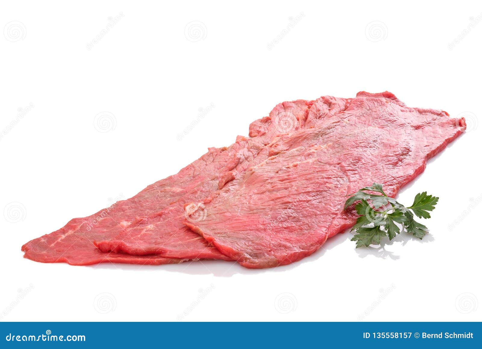 Beef topside raw for roll stock image. Image of parsley - 135558157