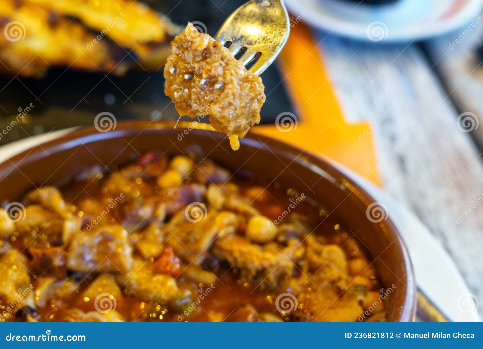 Beef Tripe Stewed with Chickpeas. Typical Spanish Food Stock Photo ...