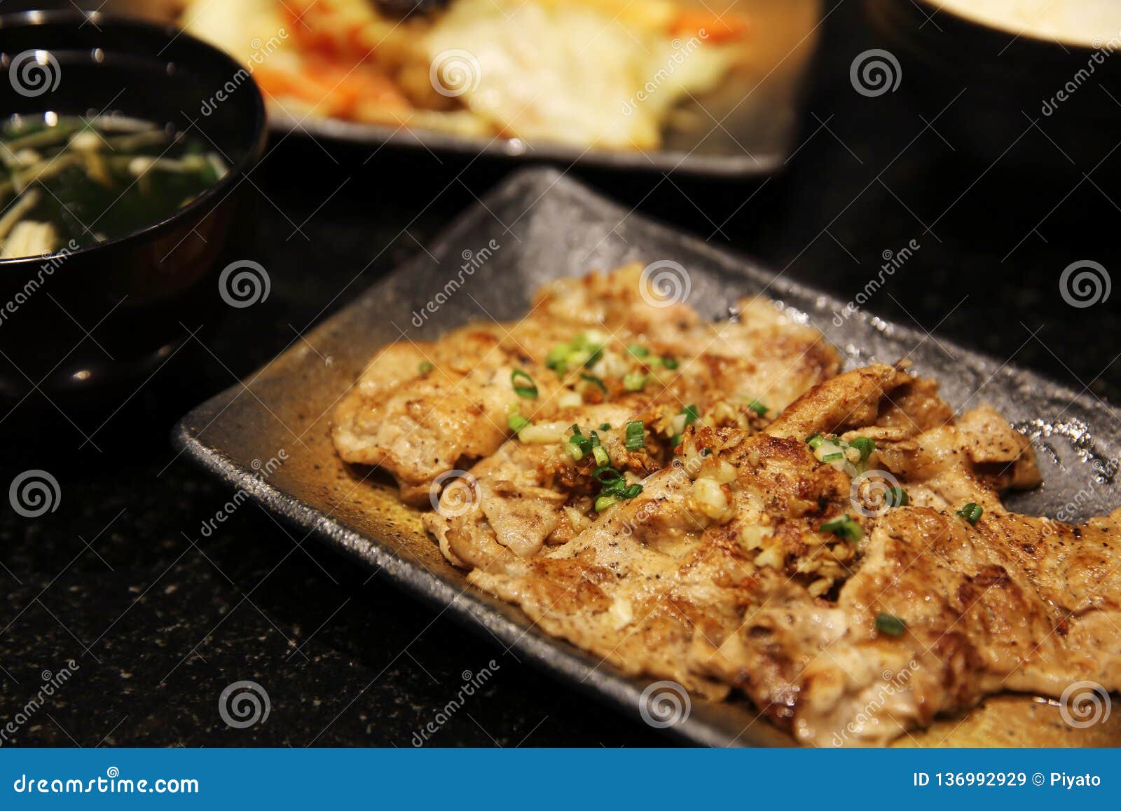 Beef with Vegetables Teppanyaki Japanese Cooking Stock Image - Image of ...