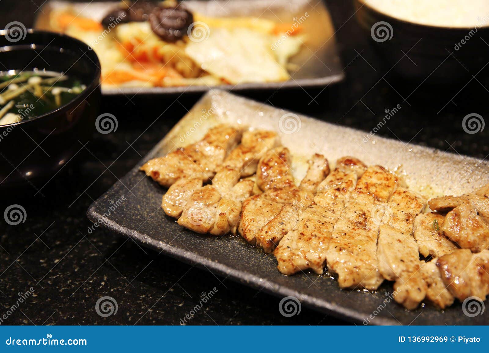 Beef with Vegetables Teppanyaki Japanese Cooking Stock Image - Image of ...