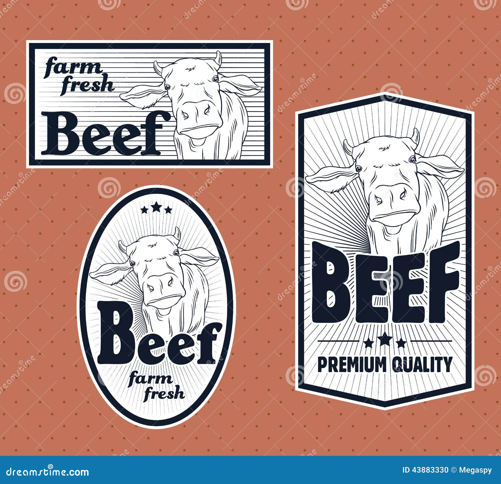 Beef vintage labels stock vector. Illustration of horizontal - 43883330