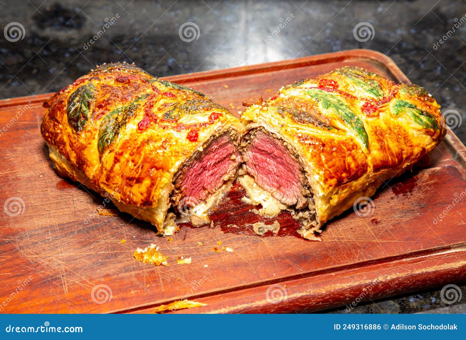 Beef Wellington of Filet Mignon with Thinly Sliced, Thinly Sliced ...