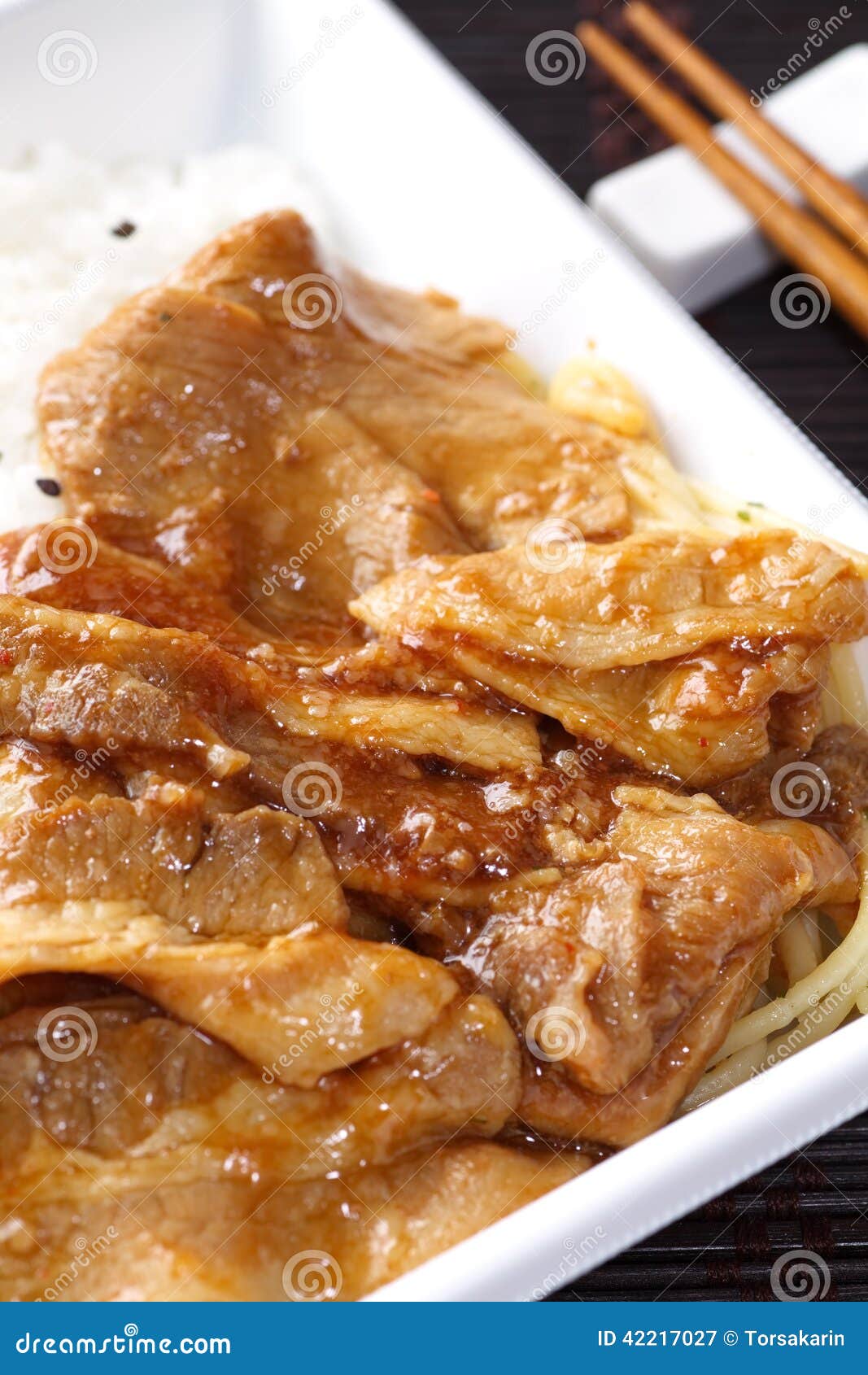 Beef and white rice stock image. Image of plate, diet - 42217027