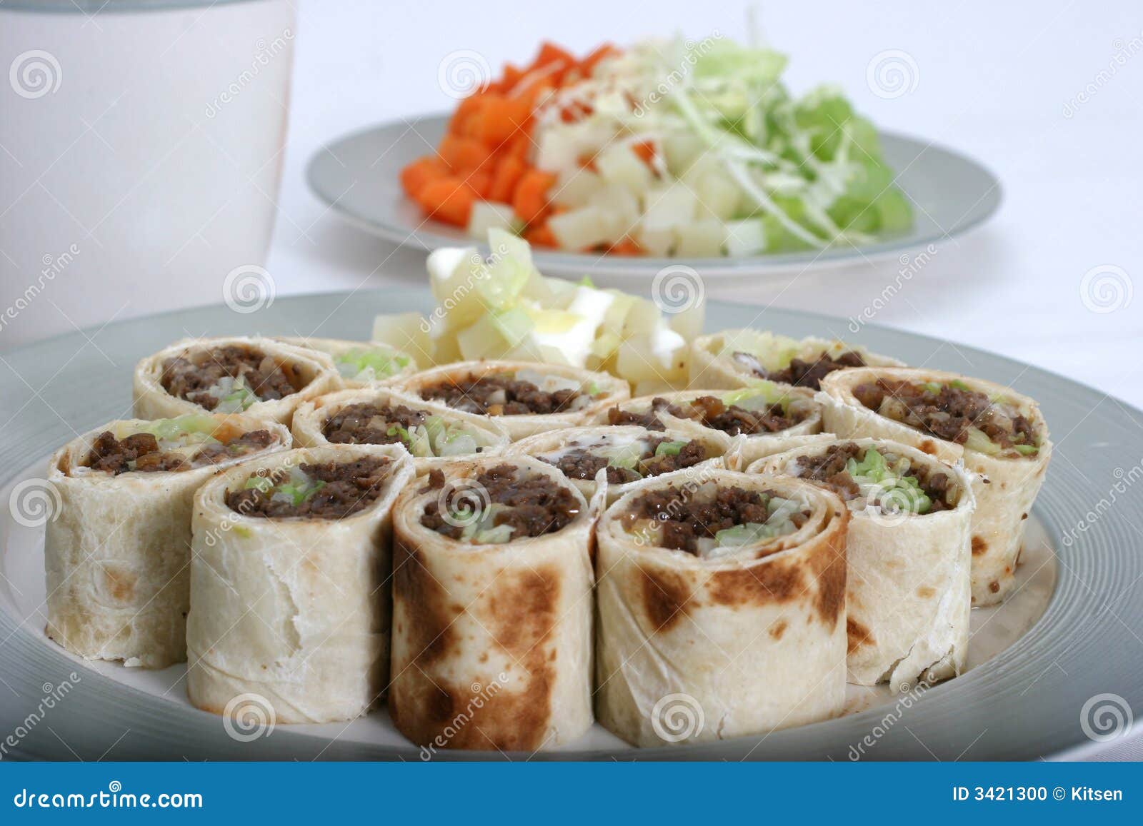 Beef wraps stock photo. Image of pastry, diet, greens - 3421300