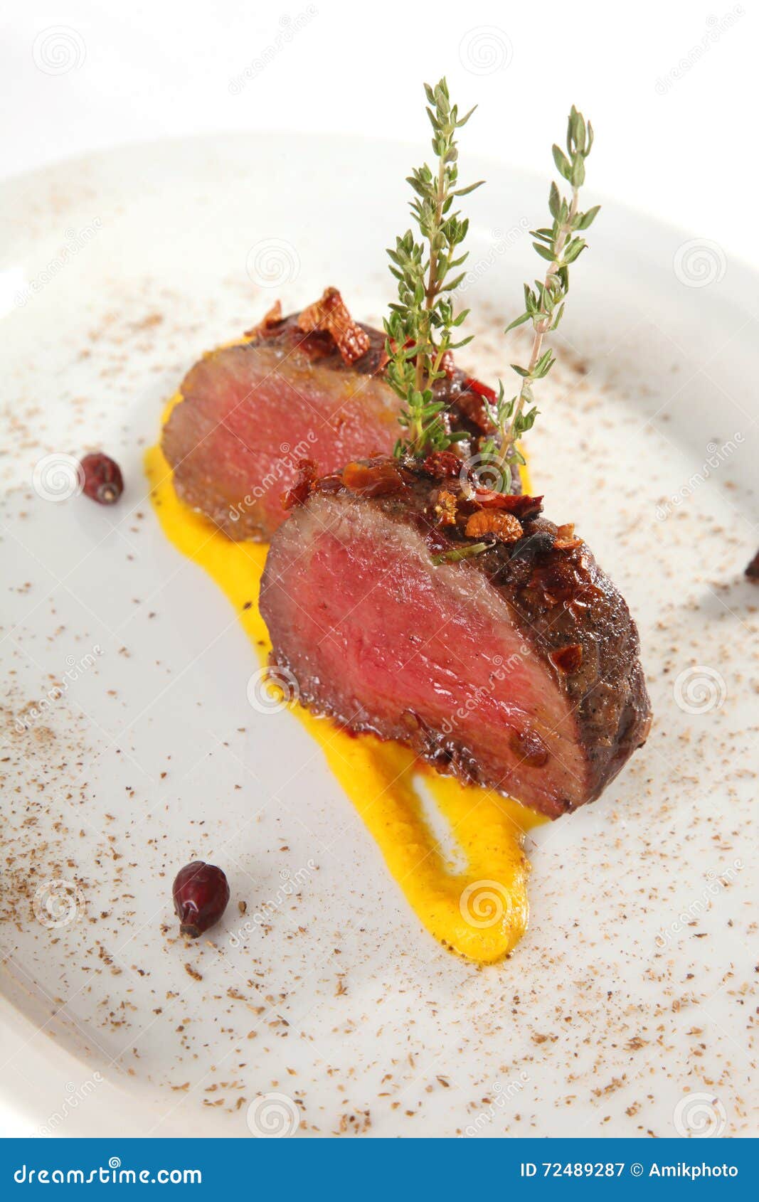 Beef on a yellow sauce stock image. Image of homemade - 72489287